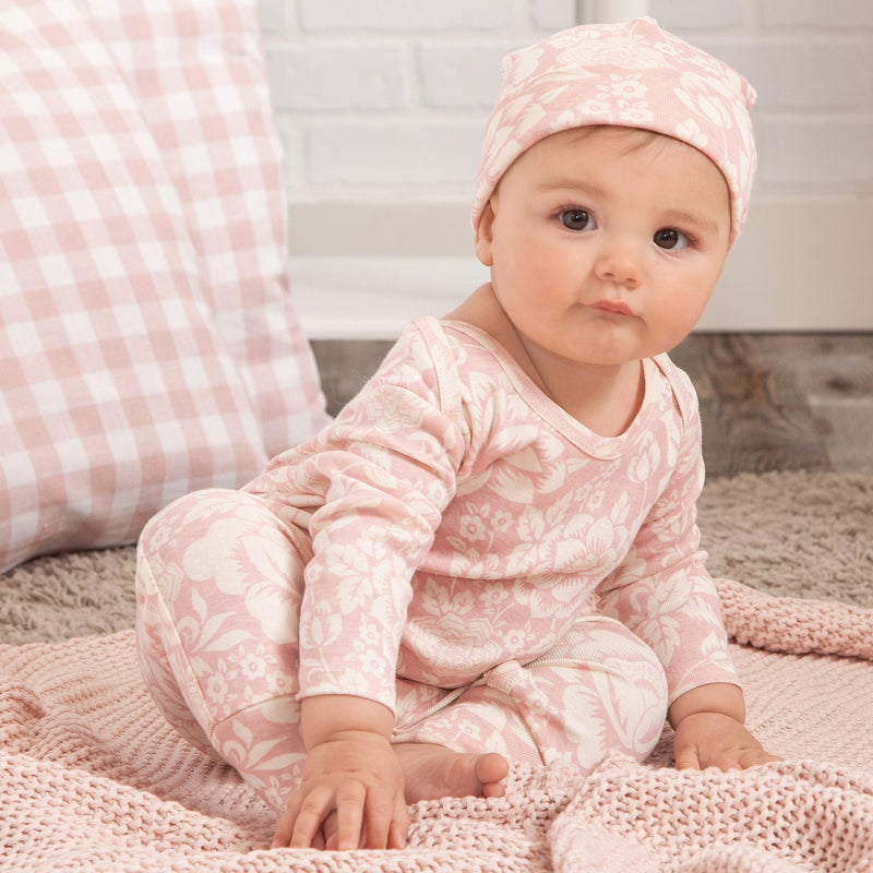 Vintage Floral Baby Romper – Cotton Long Sleeve One-Piece – Tesa Babe